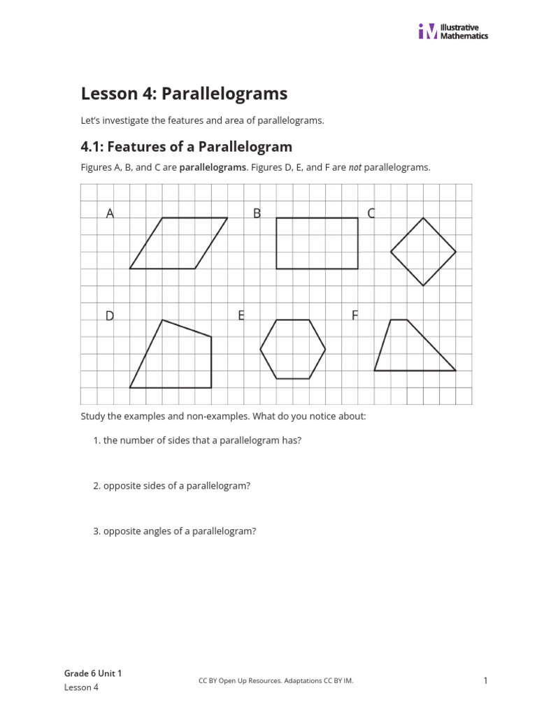 Grade6 1 4 Lesson Student Task Statements | PDF