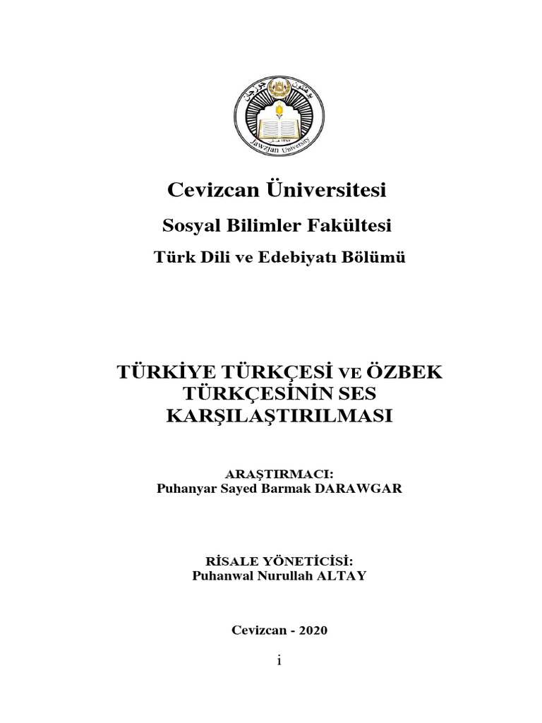 Turkiye Turkcesi Ve Ozbek Turkcesinin Se | PDF