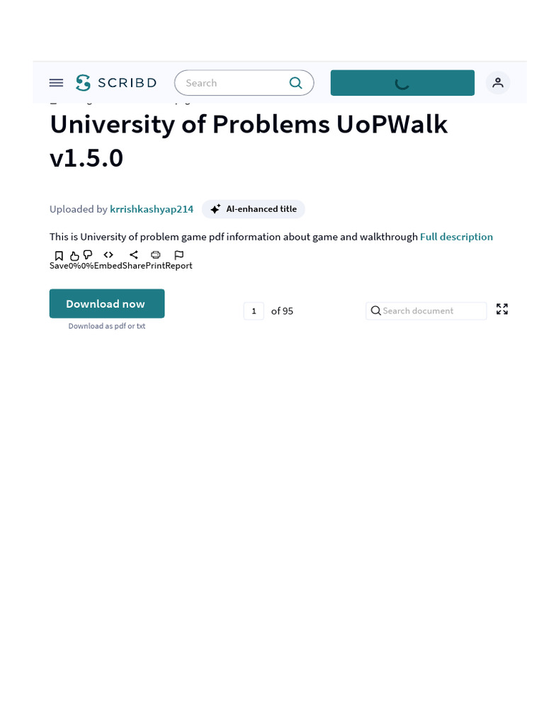 Document768491674university of Problems UoPWalk v1 5 0 | PDF