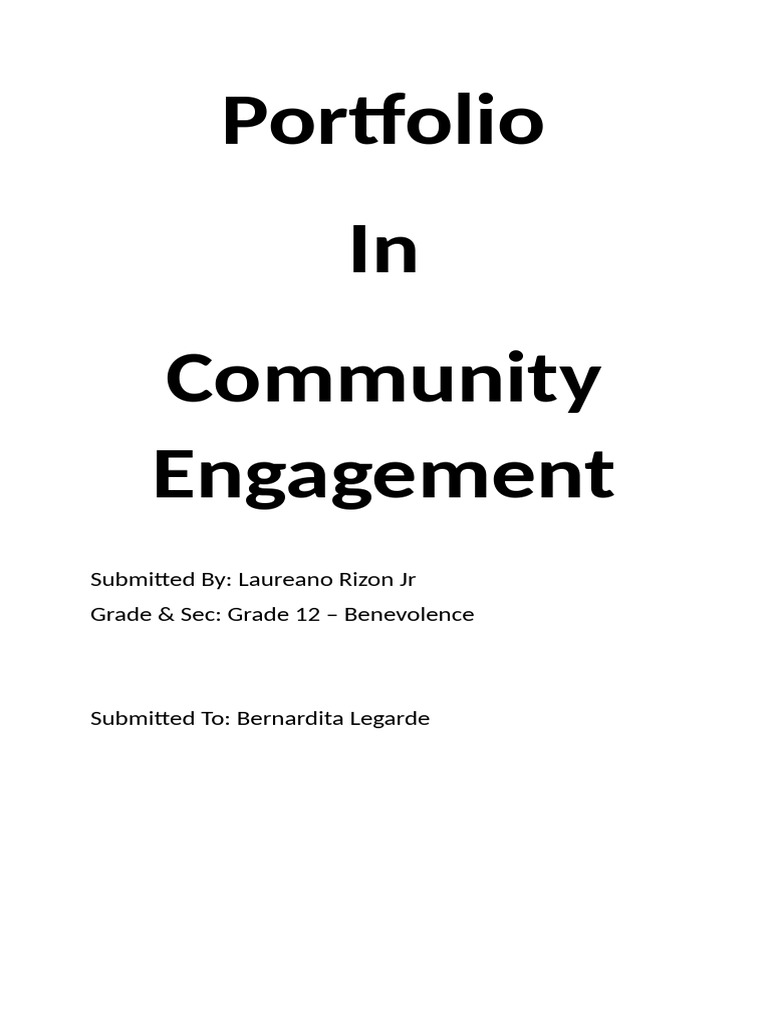 Portfolio in Community Engagement | PDF