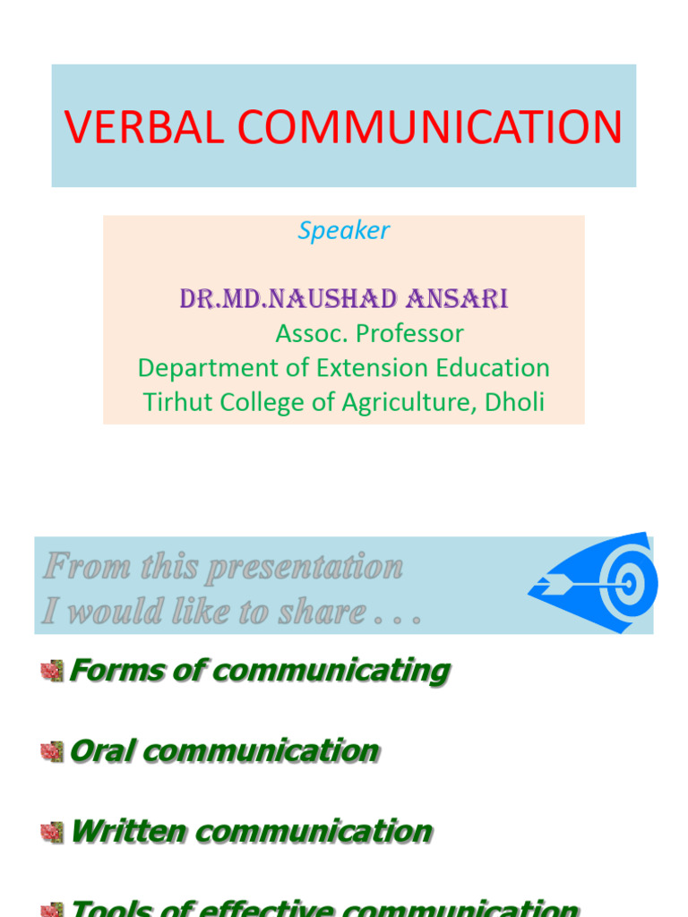 Verbal Communication | PDF | Communication | Nonverbal Communication