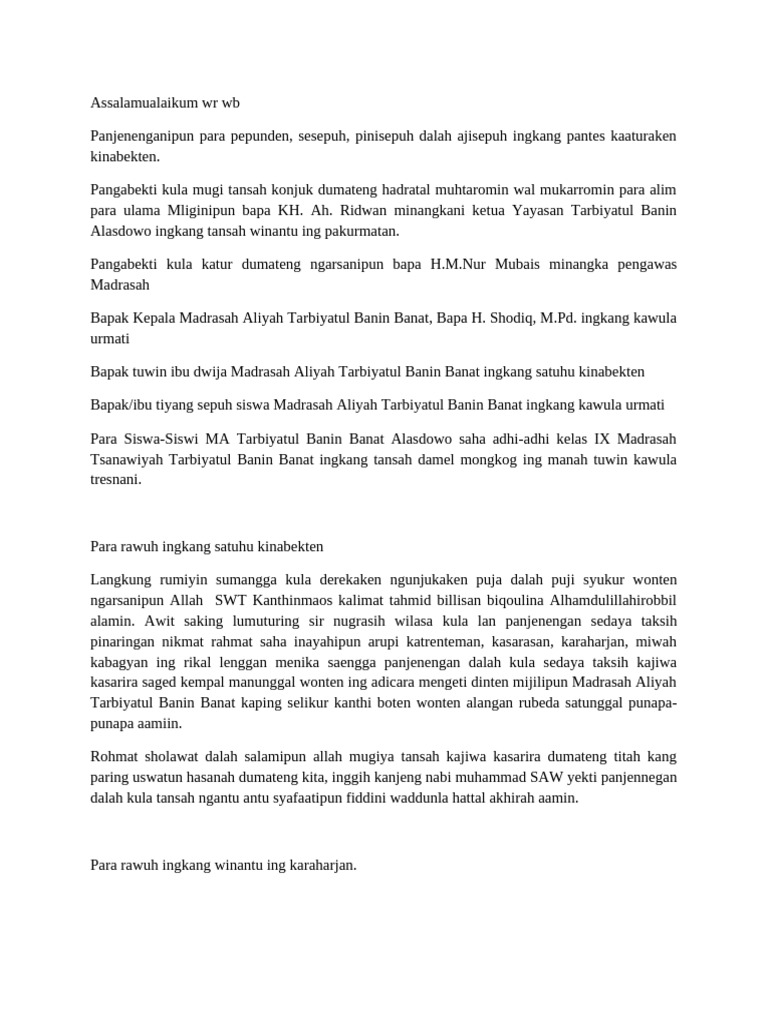 Susunan Harlah | PDF