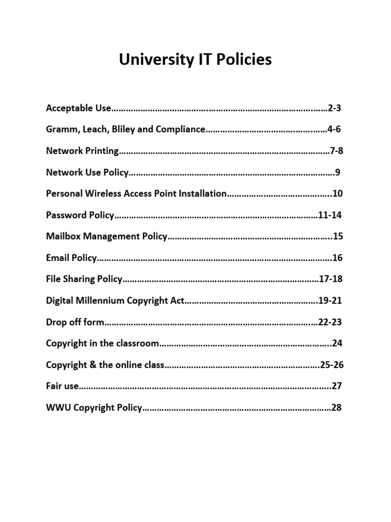 University IT Policies | PDF | Password | Information Security