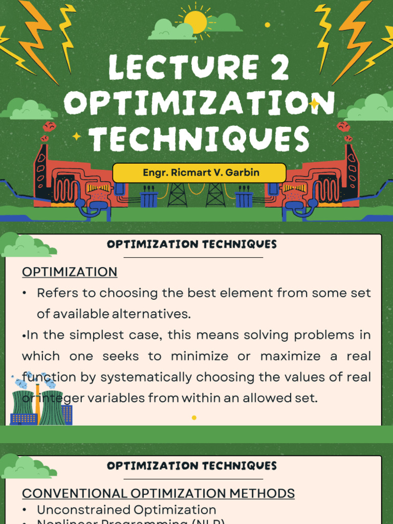 Lecture 2 Optimization Techniques Pdf