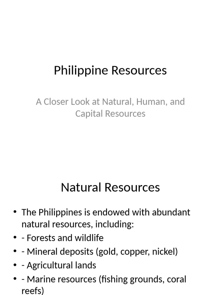 Philippine Resources With Tourism | PDF | Philippines | Natural Environment