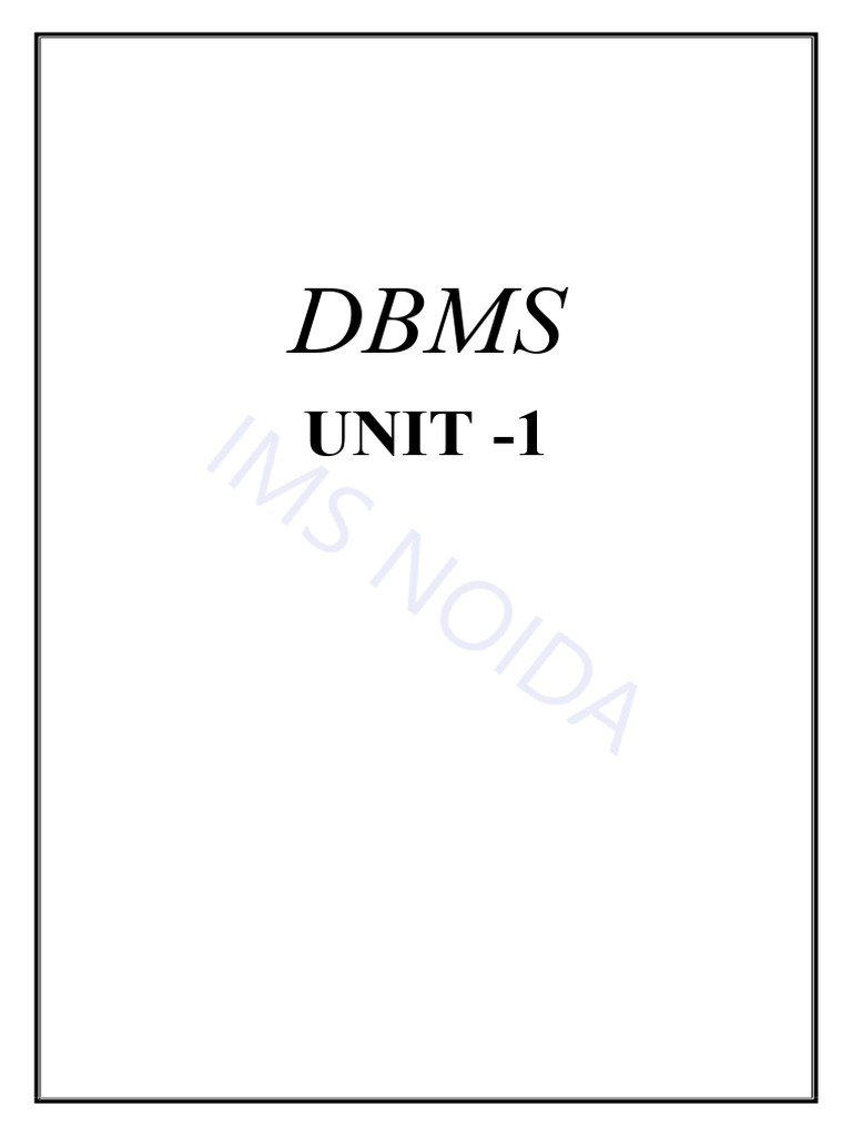 DBMS UNIT 1 Notes - Image.marked | PDF | Databases | Conceptual Model
