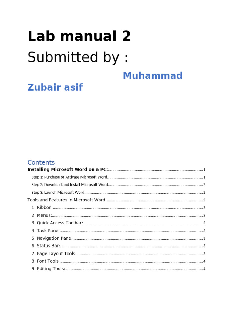 Lab Manual 2 Installing of Ms Word | PDF | Microsoft Word | Computing