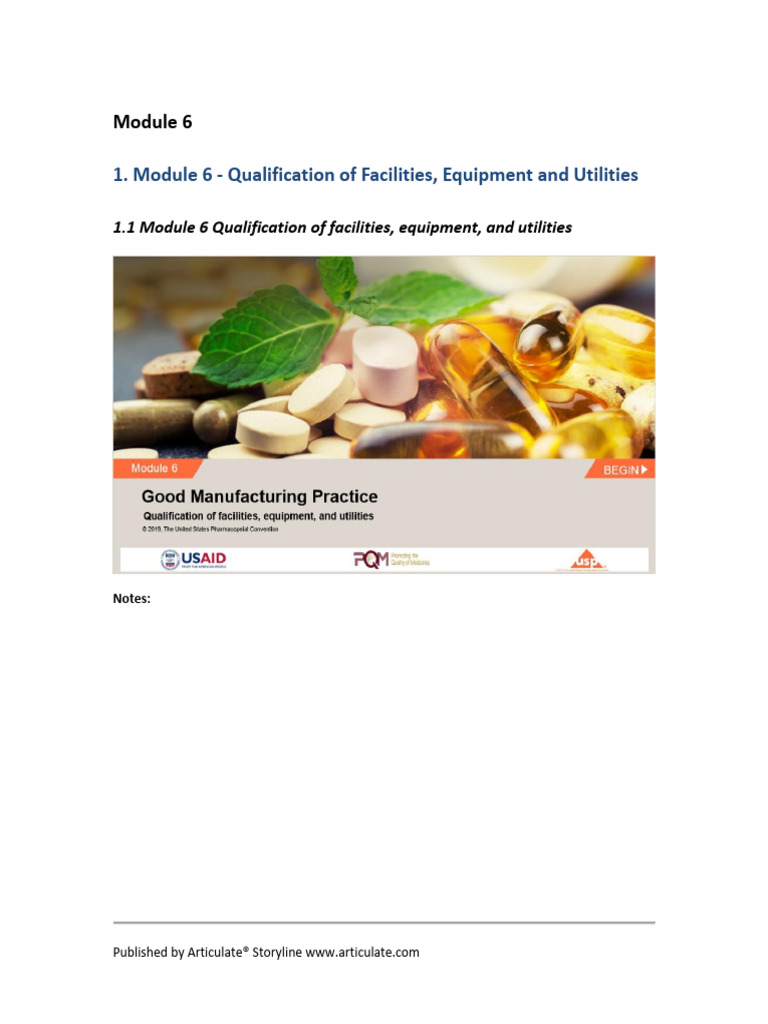 Module 6 Qualification Facility Equipment Utilities No Assessment1 ...