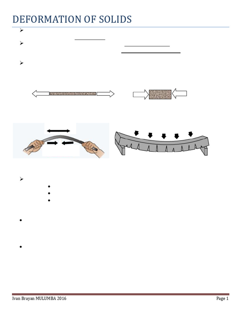 Deformation of Solids | PDF | Deformation (Engineering) | Young's Modulus