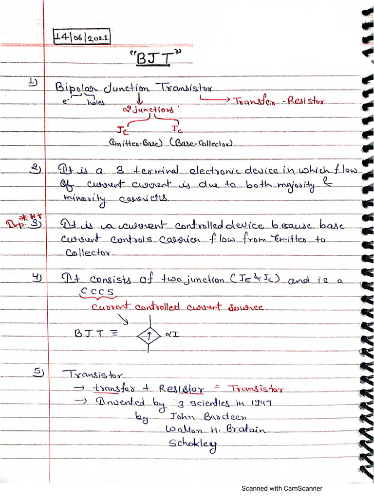 BJT Handwritten | PDF