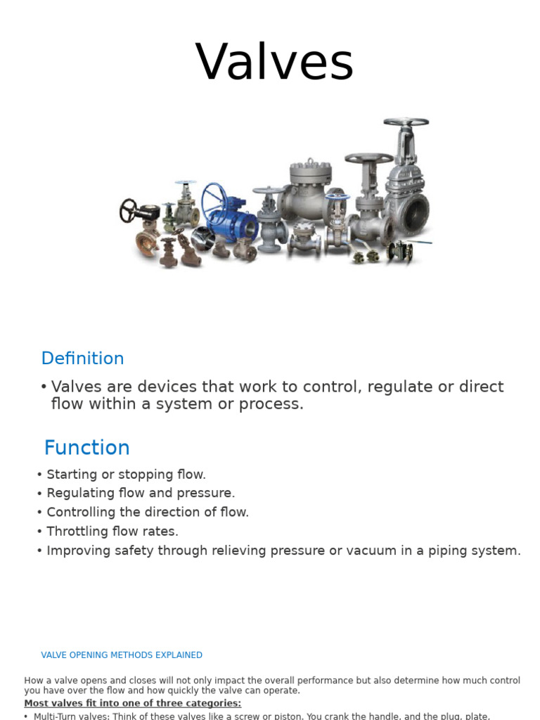 Valve Types and Functions Explained | PDF