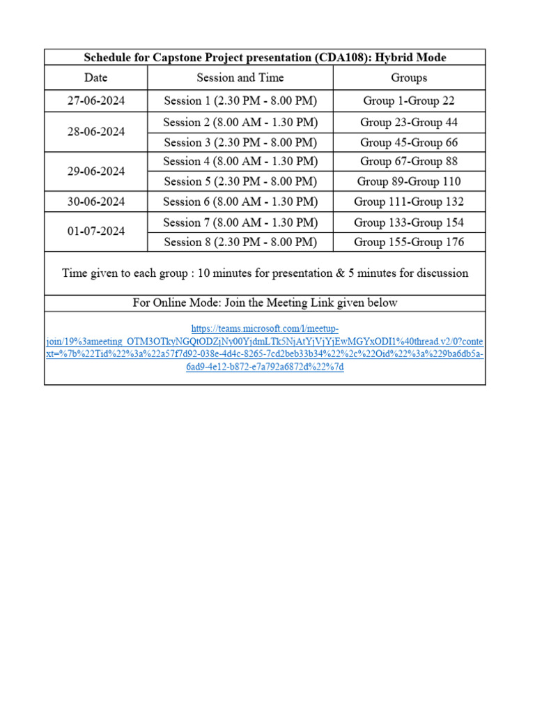 Final Schedule Capstone Project Presentation | PDF