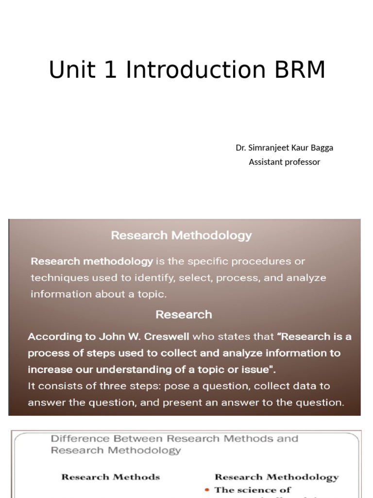 Unit 1 Introduction BRM | PDF | Dependent And Independent Variables | Confounding