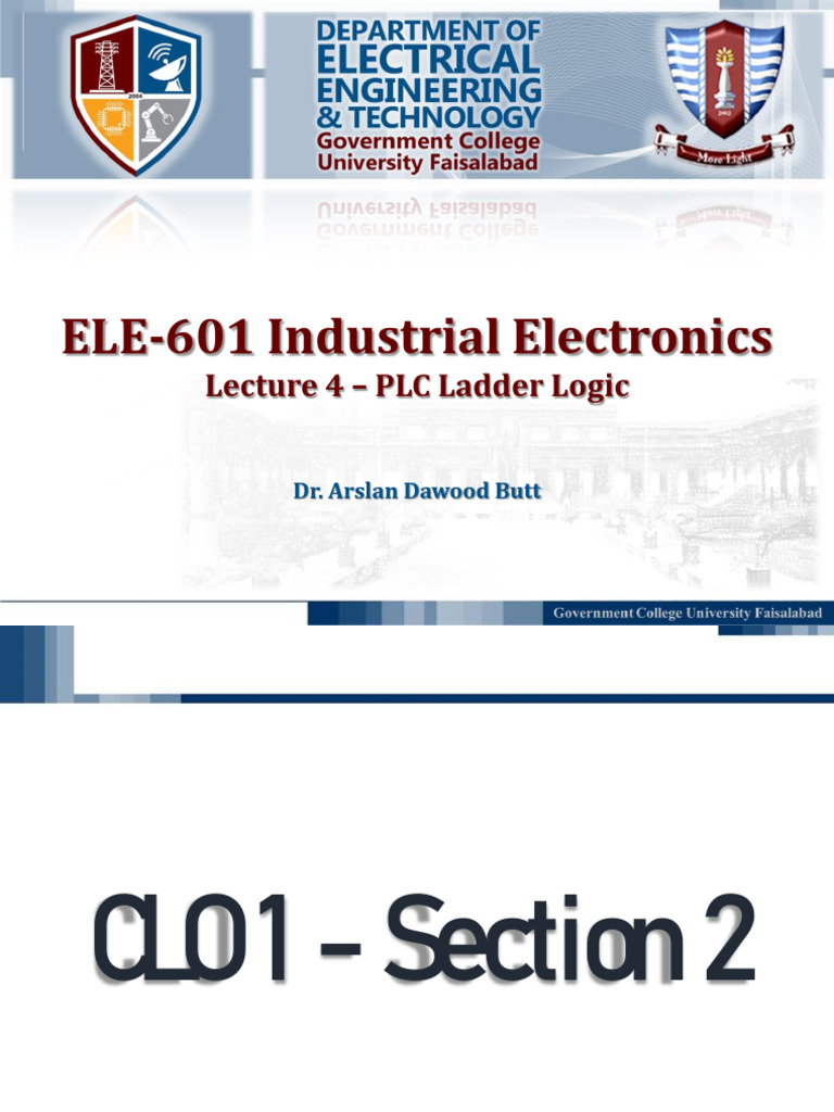 Lecture 4 - PLC Ladder Logic | PDF | Programmable Logic Controller | Switch