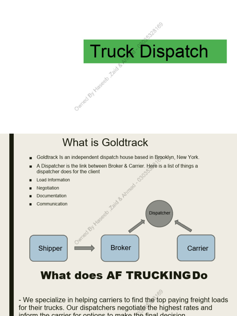 Truck Dispatch Types of Truck | PDF | Cargo | Truck