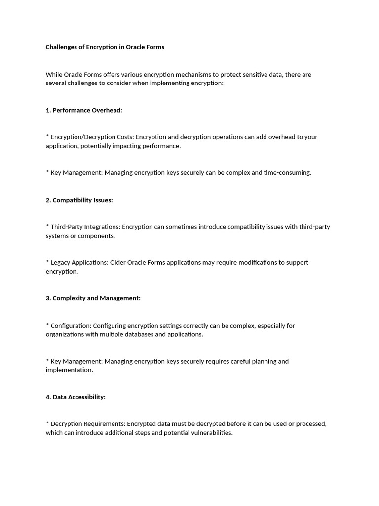 Challenges of Encryption in Oracle Forms | PDF