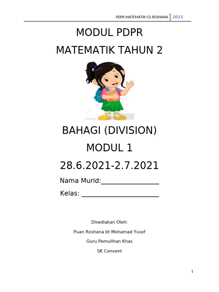 Modul PDPR Math Tahun 2 Mggu 21 2 | PDF | Mathematics | Arithmetic