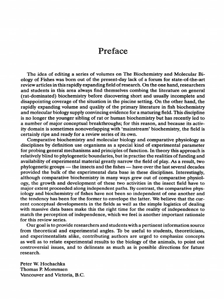 Preface - 1995 - Biochemistry and Molecular Biology of Fishes | PDF ...
