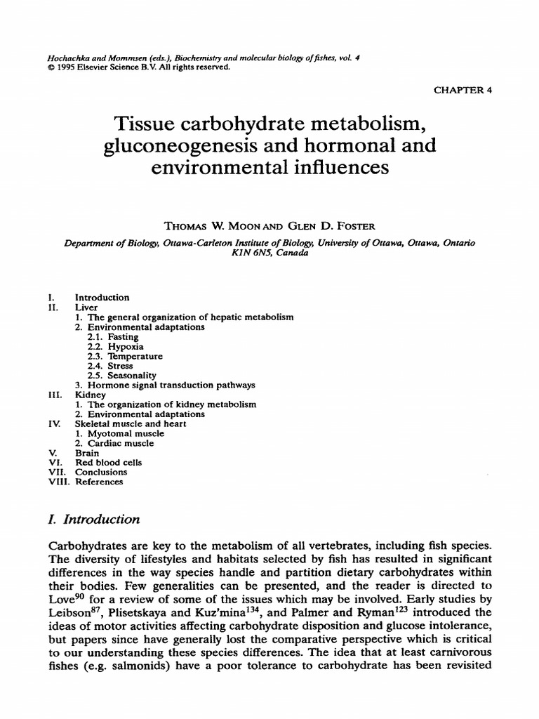Chapter 4 Tissue Carbohydrate Metabolism Glucone 1995 Biochemistry and ...