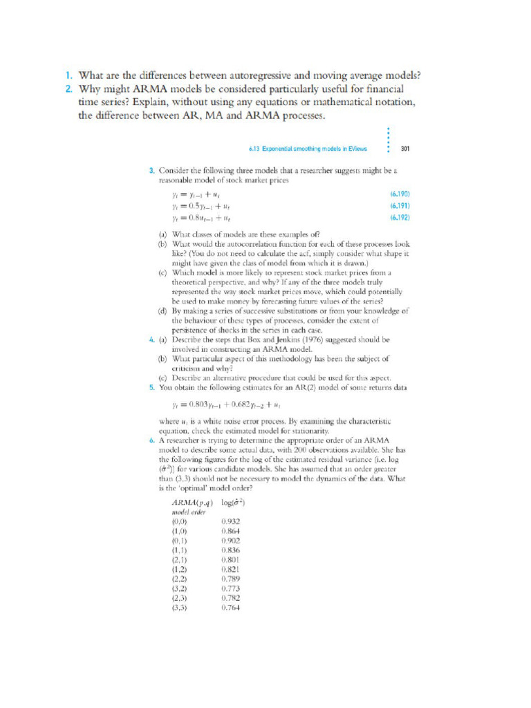 Chap6 Chris Brooks | PDF | Autoregressive Model | Errors And Residuals