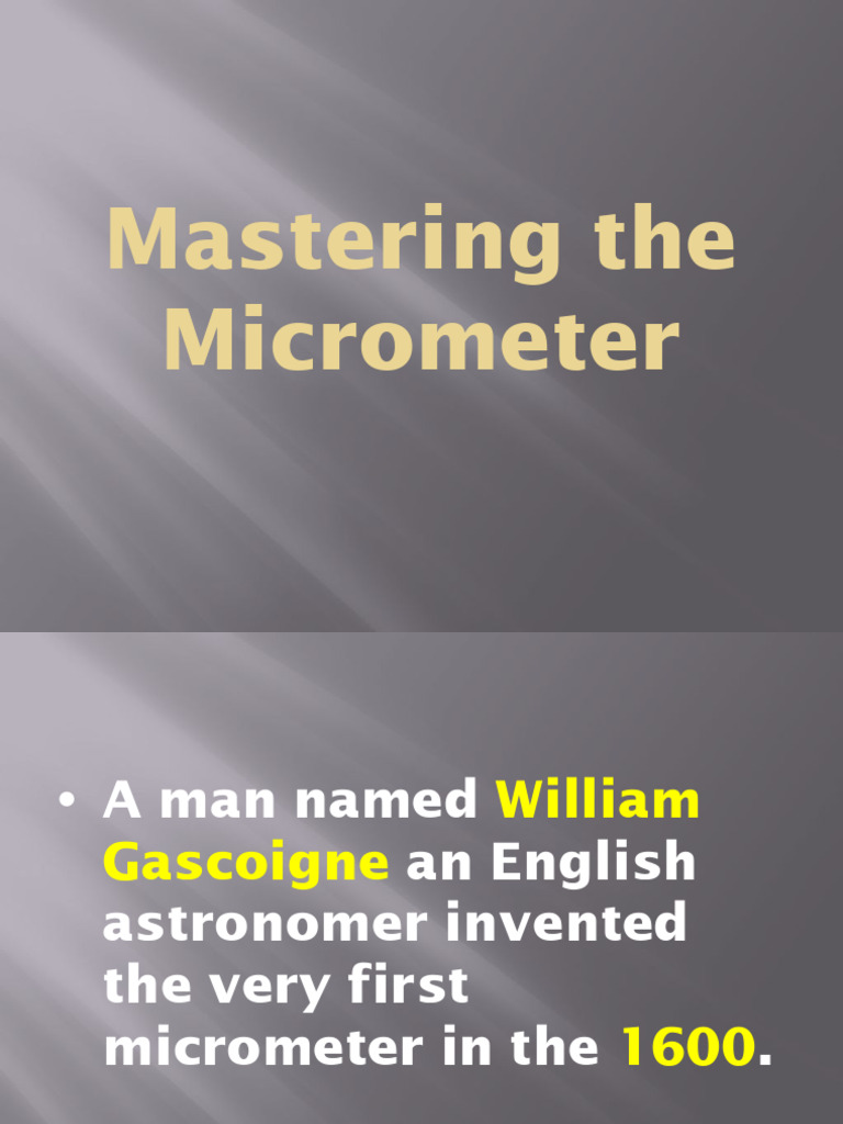 Mastering Micrometer | PDF