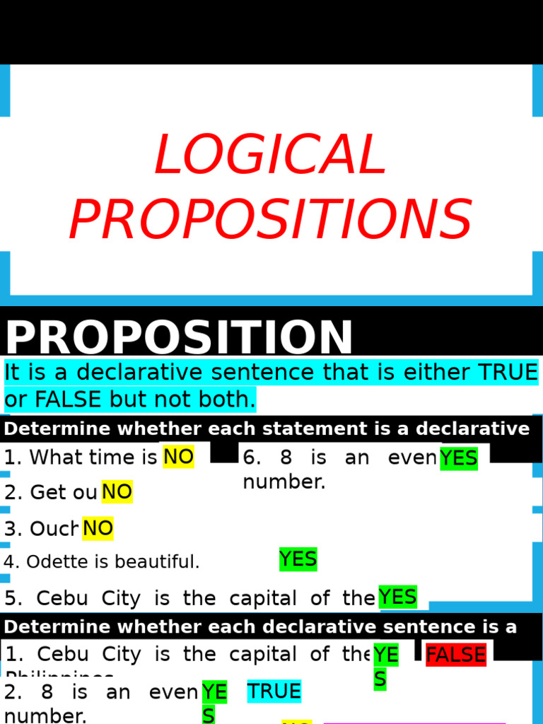 Proposition | PDF | If And Only If | Proposition