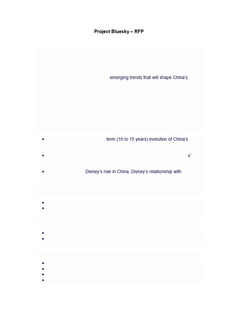 Project Bluesky - RFP | PDF