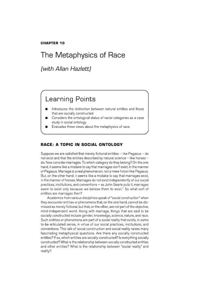 Alyssa Ney - The Metaphysics of Race | PDF