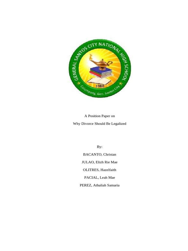 Position Paper G1 EAPP | PDF | Divorce | Adolescence