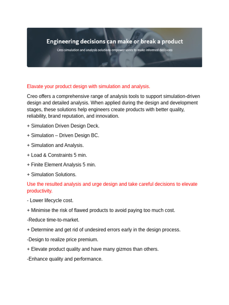 Creo Simulation and Anlysis Solutions | PDF | Simulation ...