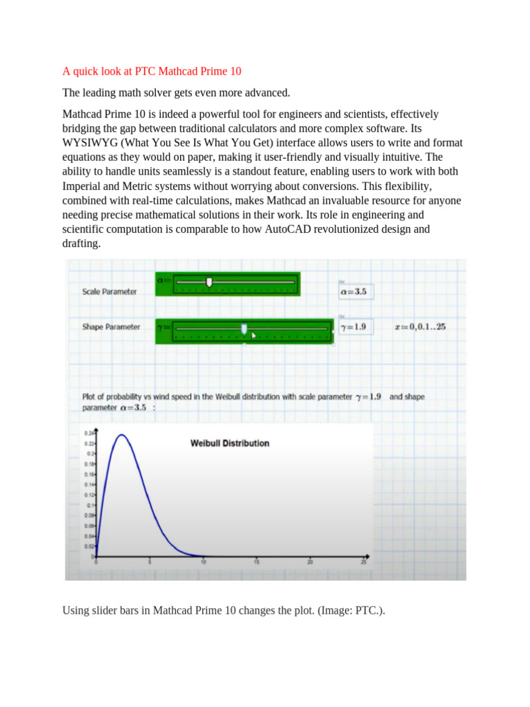 A Quick Look at PTC Mathcad Prime 10 | PDF | Function (Mathematics ...