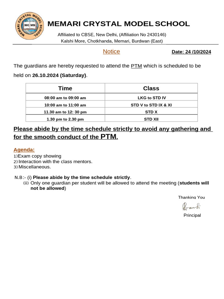 2nd PTM Notice | PDF