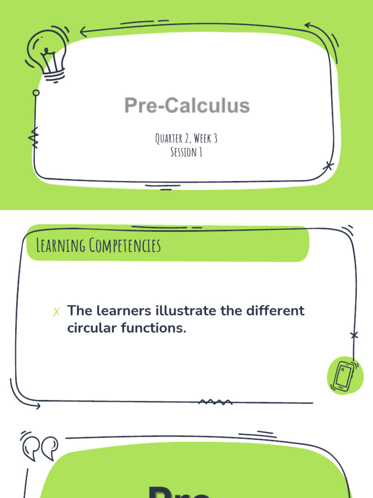 Pre Calculus Q2 Week 3 Circular Functions and Reference Angles | PDF | Trigonometric Functions ...