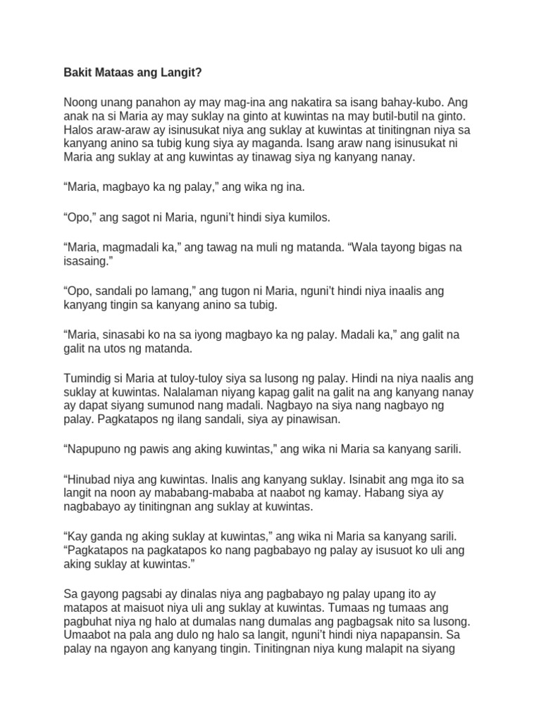 Bakit Mataas Ang Langit | PDF
