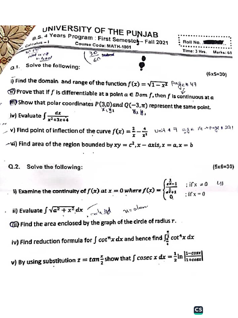 Calculus-1 Solved PP (Fall-2021) | PDF Calculus-1 Solved PP (Fall-2021) | PDF