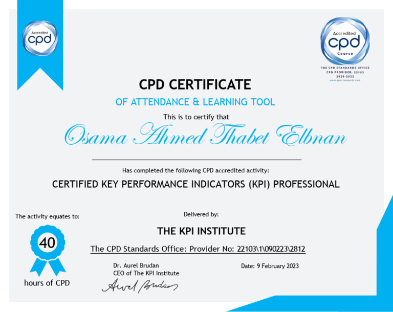 Certified KPI Professional Course | PDF