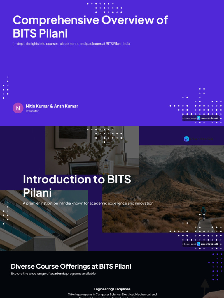 BITS Pilani Presentation | PDF