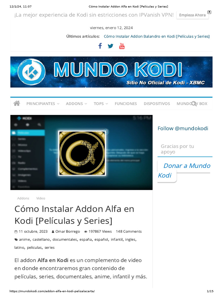 Cómo Instalar Addon Alfa en Kodi (Películas y Series) | PDF | Informática | Software