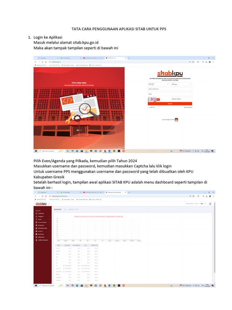 Panduan Penggunaan Aplikasi SITAB KPU | PDF