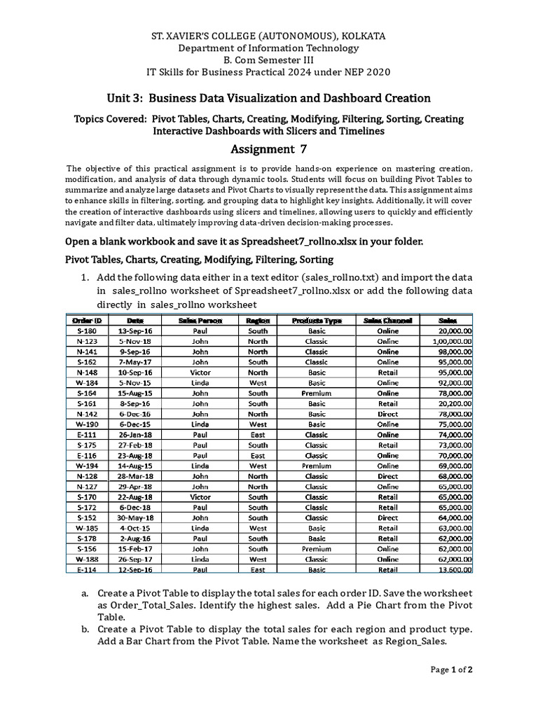 Sem III Unit 3 ITSB Assignment 7 2024 NEP Student | PDF | Information Technology | Information ...