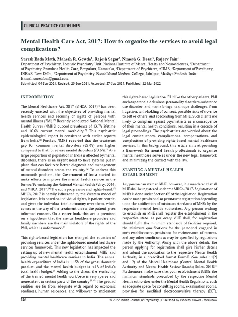 MHCA - How To Avoid Legal Complications - Badamath2022 | PDF ...