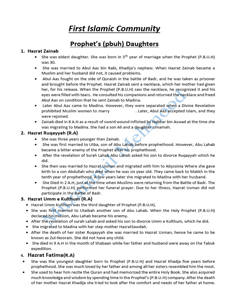 First Islamic Community (2) ONLINE Oct 2023-1 | PDF | Muhammad | Life ...