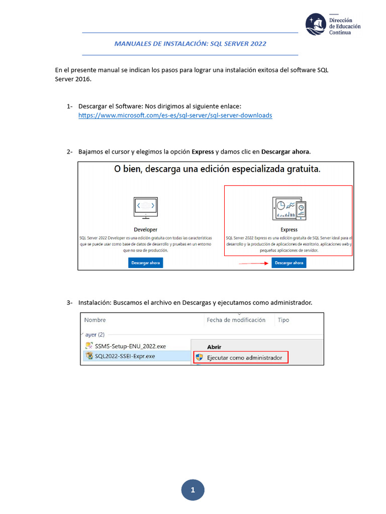 Guía Instalación SQL Server 2022 | PDF | Servidor SQL de Microsoft | Informática