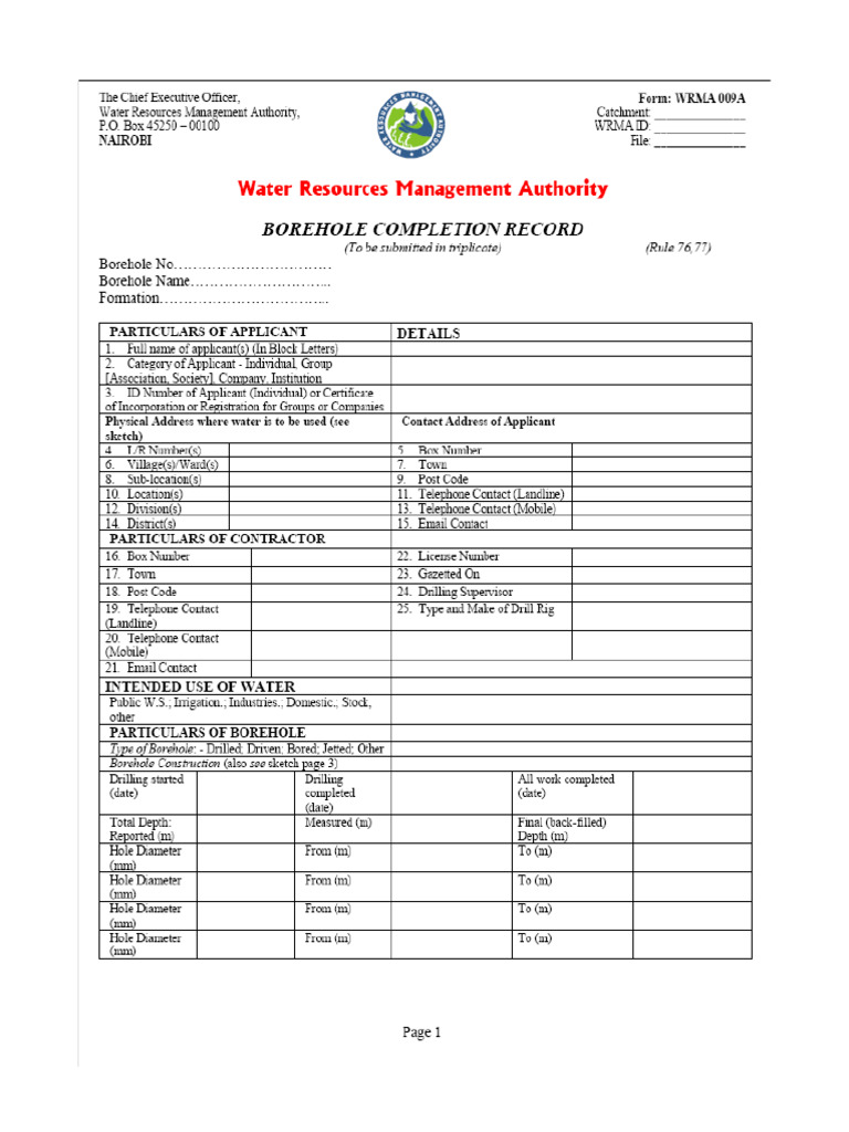Borehole Completion Record | PDF
