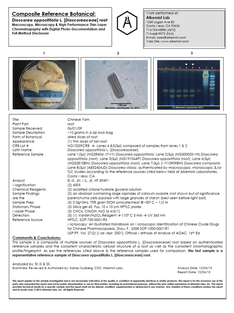 Alkemist CRB Example CofA | PDF | Thin Layer Chromatography ...