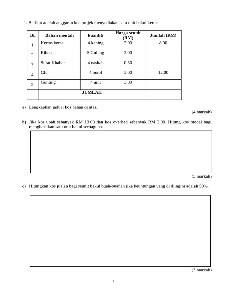 Latihan Pengiraan 1 | PDF