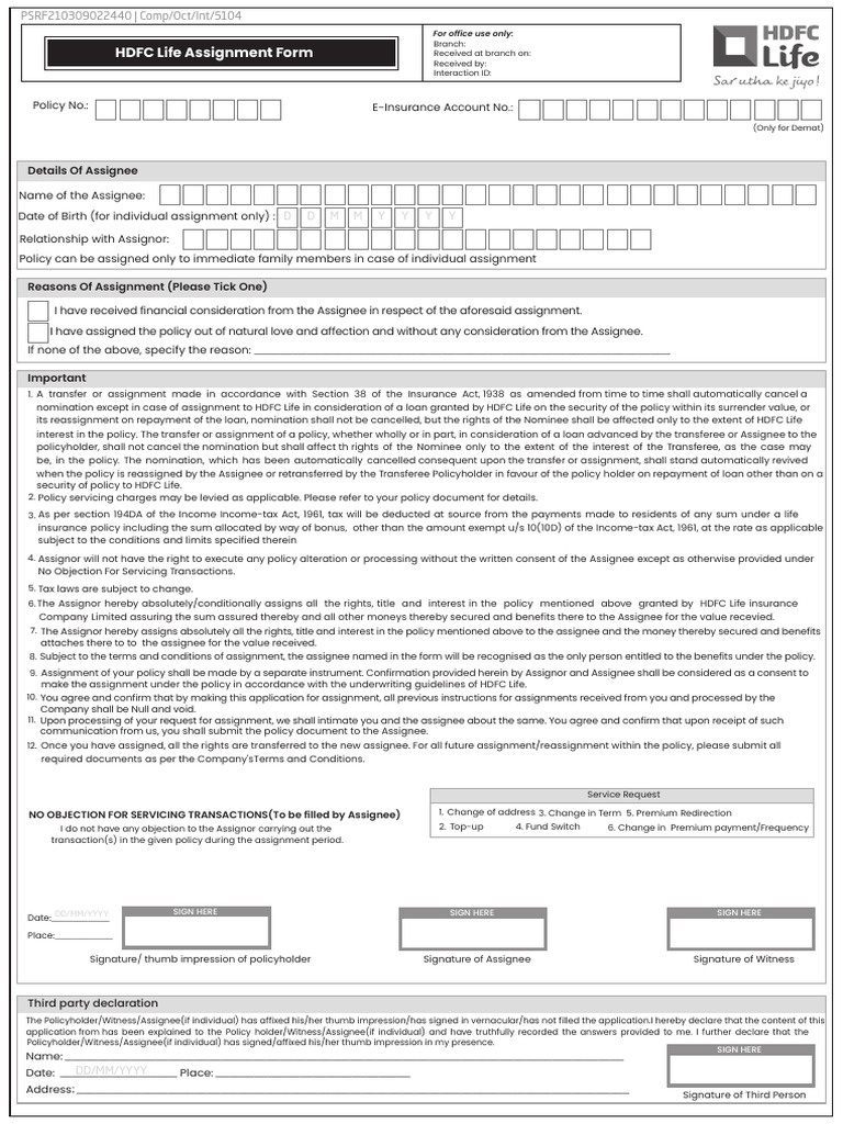 Assignment Form English | PDF | Assignment (Law) | Payments