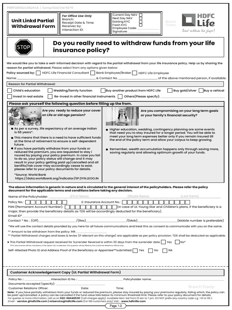 Life Insurance Partial Withdrawal Guide | PDF | Insurance | Life Insurance