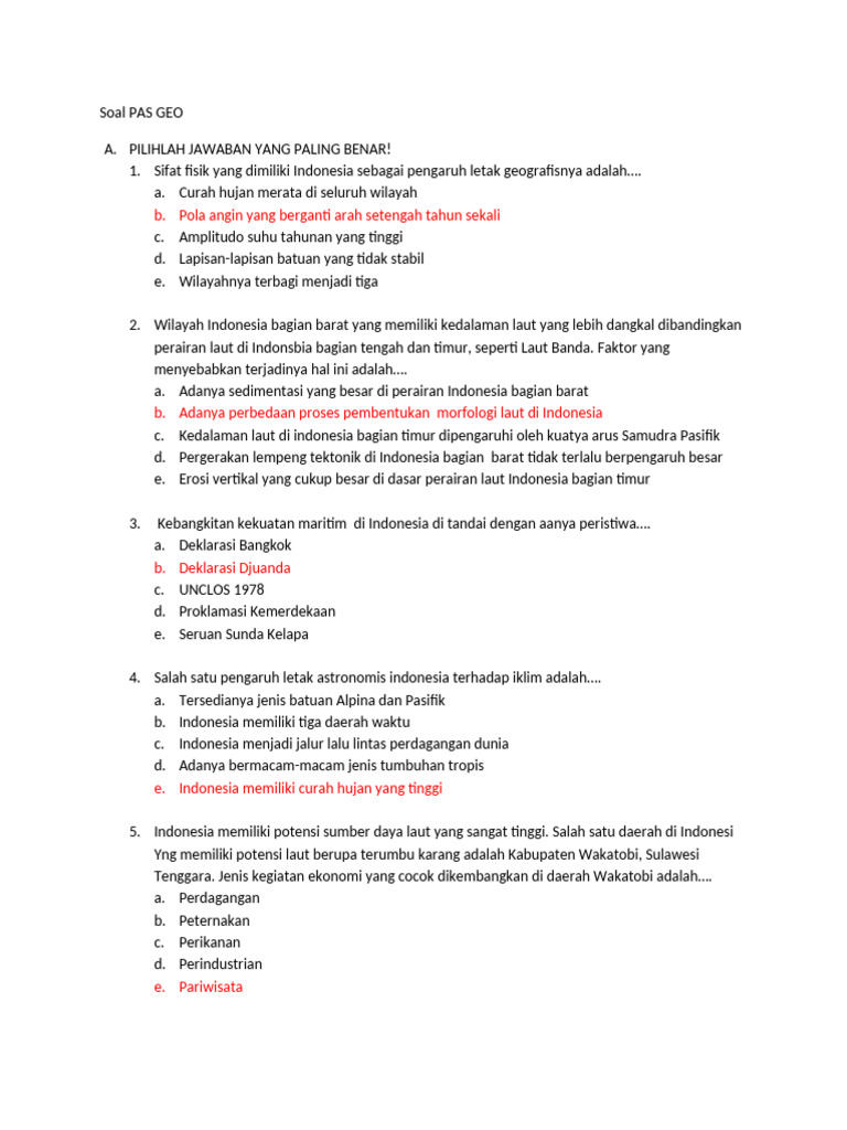 15 - Soal Pat Geo Xi K3mas | PDF