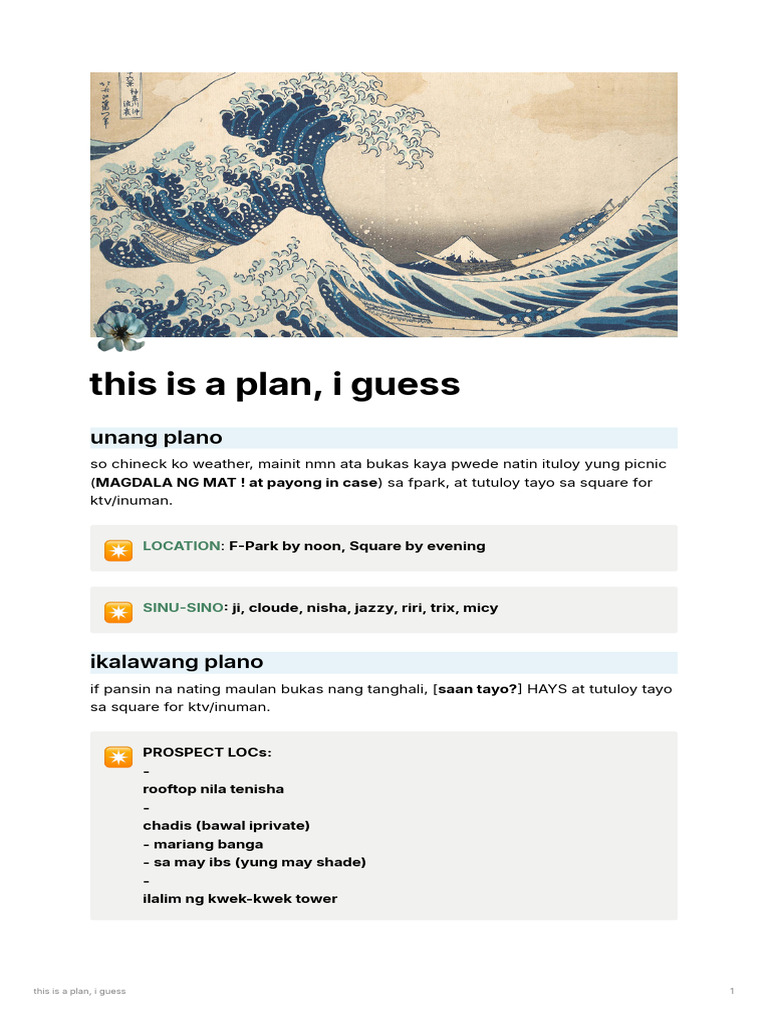 This Is A Plan I Guess | PDF